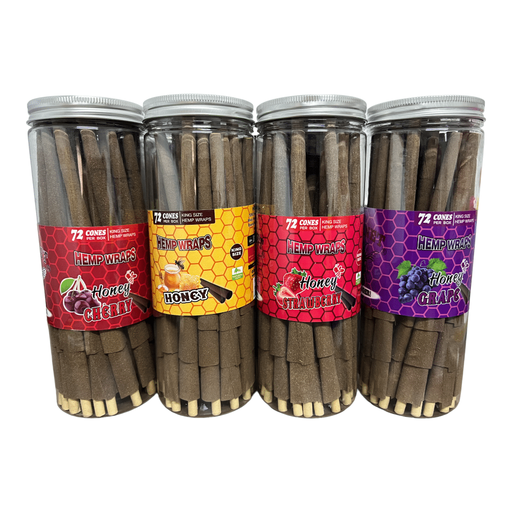72 יחידות בלאנטים קונוס מוכן קינג סייז | Hemp Wraps 72 Cones - Smokis